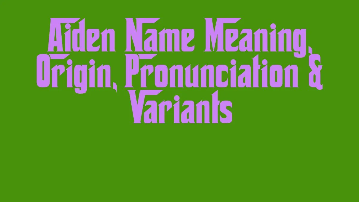 Aiden Name Meaning, Origin, Pronunciation & Variants
